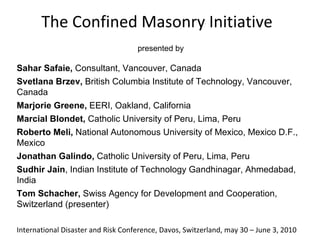 The Confined Masonry Initiative | PPT