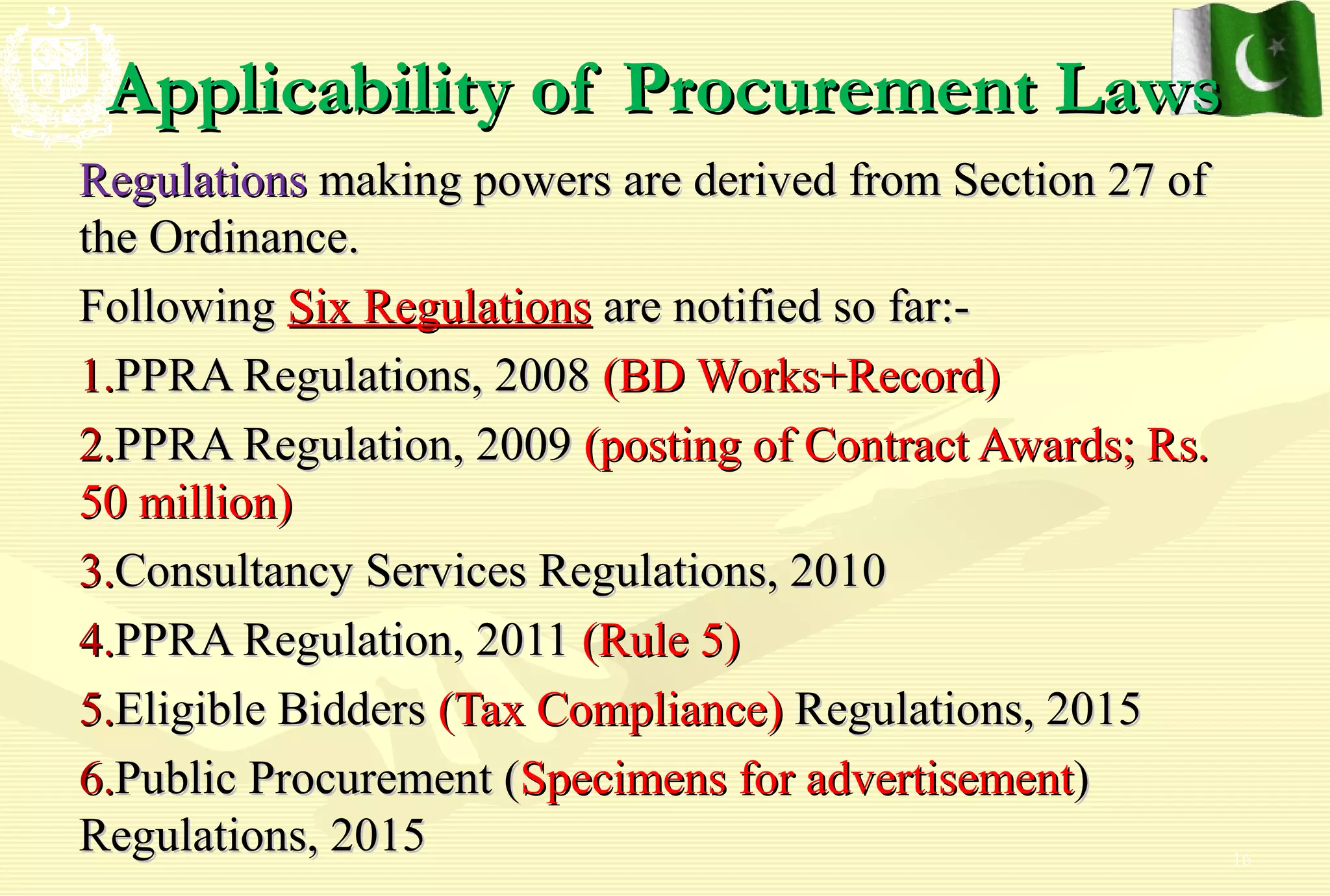 PUBLIC PROCUREMENT REGIME & AN OVERVIEW OF PUBLIC PROCUREMENT RULES ...