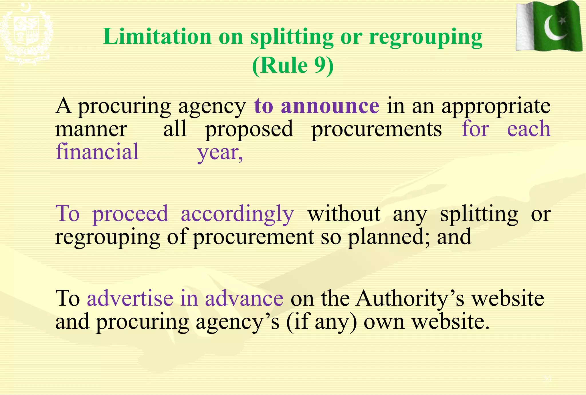 PUBLIC PROCUREMENT REGIME & AN OVERVIEW OF PUBLIC PROCUREMENT RULES ...