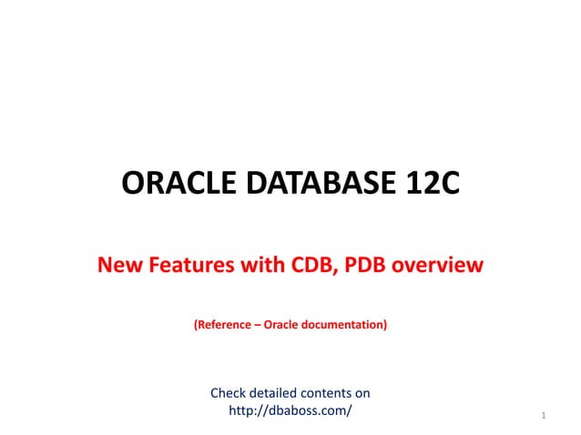Presentation day2 oracle12c | PPT