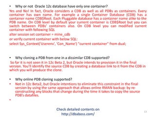 Presentation day2 oracle12c | PPT