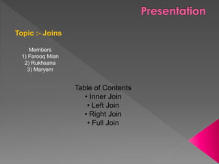 Database Join | PPT