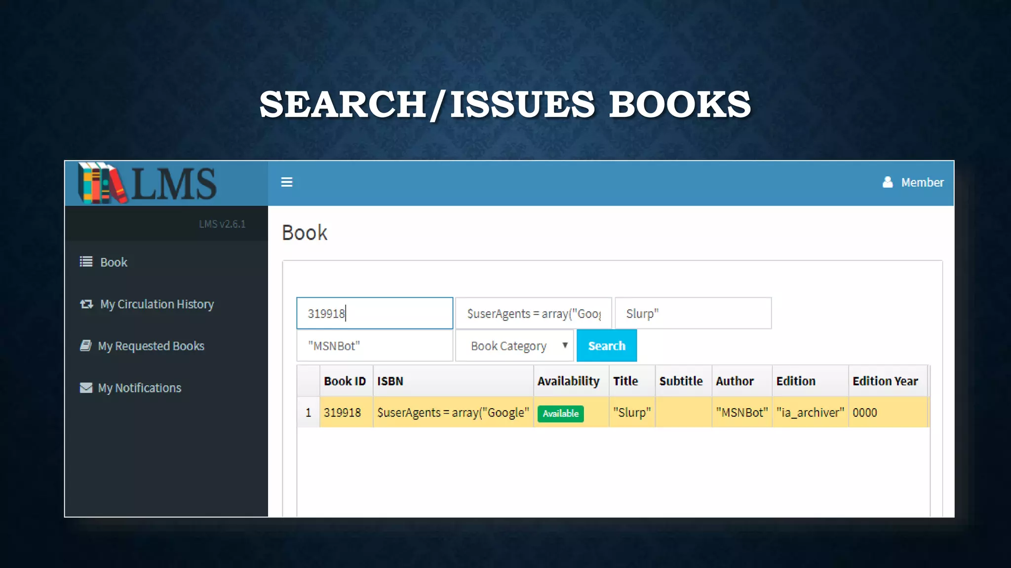 Presentation LIBRARY MANAGEMENT SYSTEM | PPTX