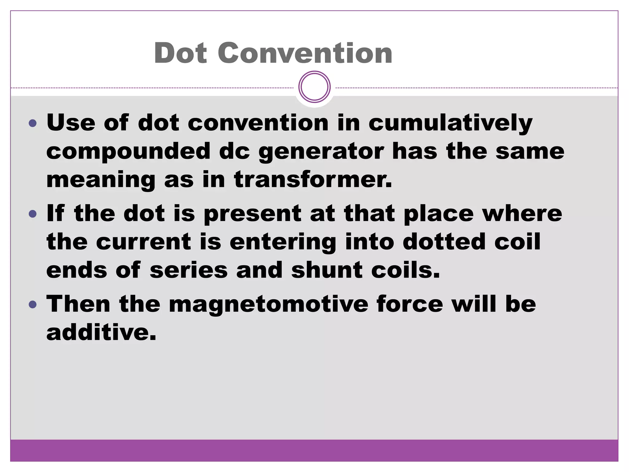 Comulatively Compounded DC Generator | PPTX