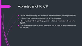 Presentation on TCP\IP protocols | PPTX | Internet | Computing