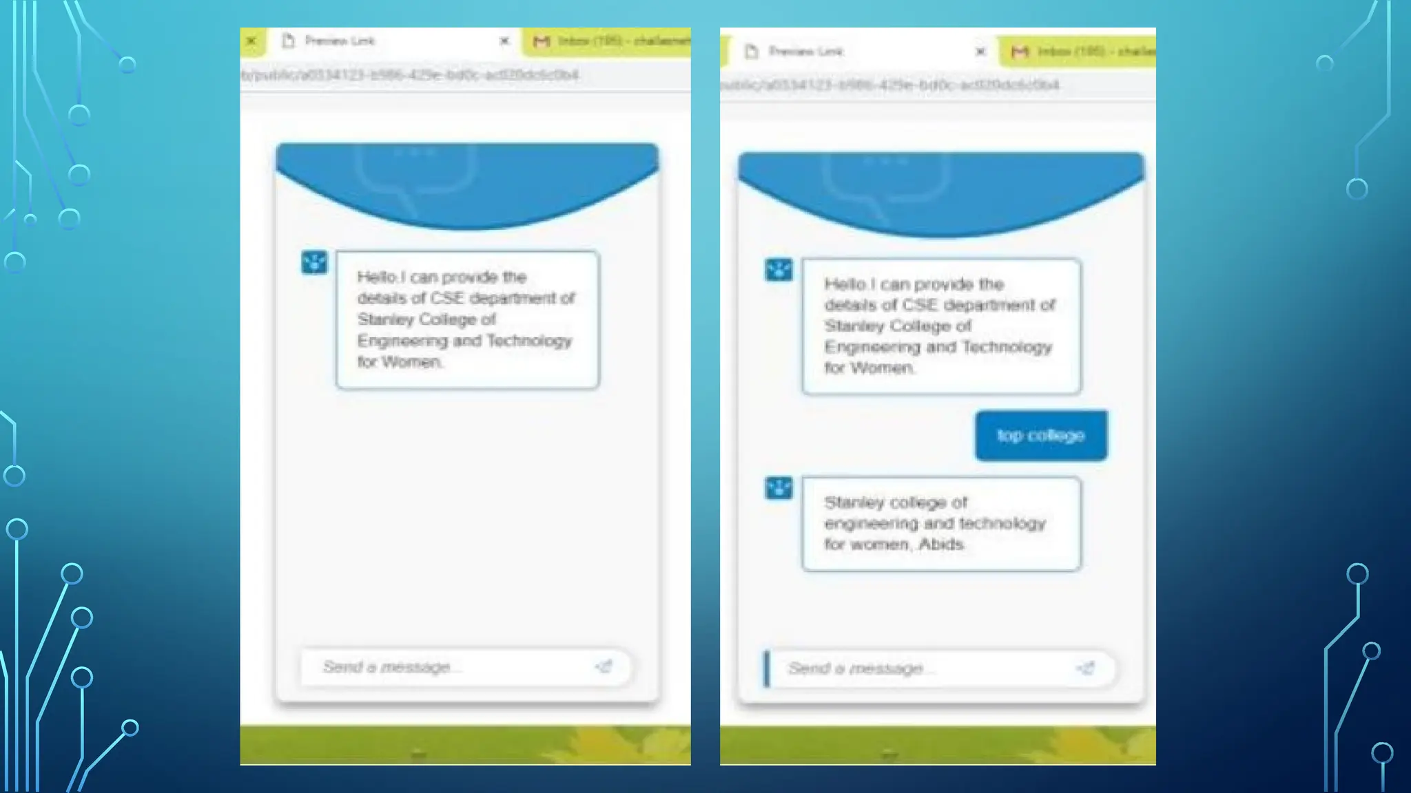 Chat ai bot for college enquiry ppt final year project | PPTX