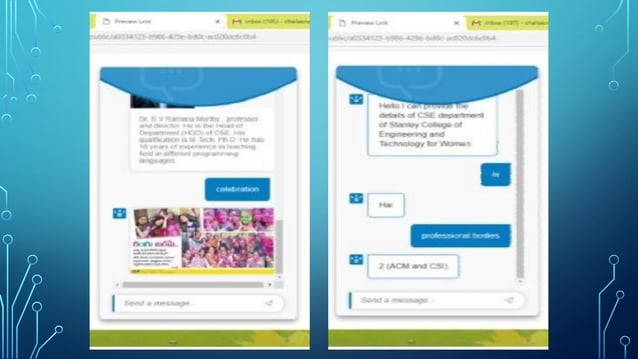Chat ai bot for college enquiry ppt final year project | PPTX