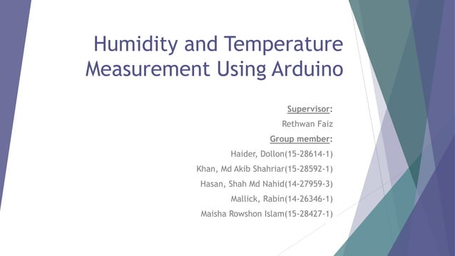 Humidity and Temperature Measurement Using Arduino | PPTX | Weather ...