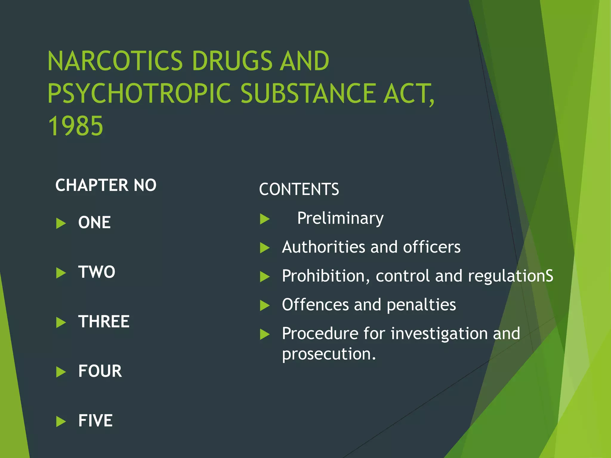 NARCOTIC DRUG AND PSYCHOTROPIC SUBSTANCE ACT 1985 AND RULES | PDF