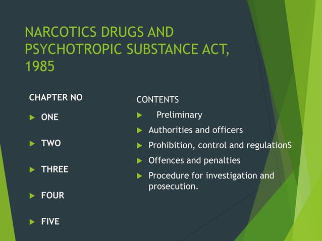 NARCOTIC DRUG AND PSYCHOTROPIC SUBSTANCE ACT 1985 AND RULES | PDF