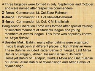 Liberation war of Bangladesh, civil and military registance | PPT