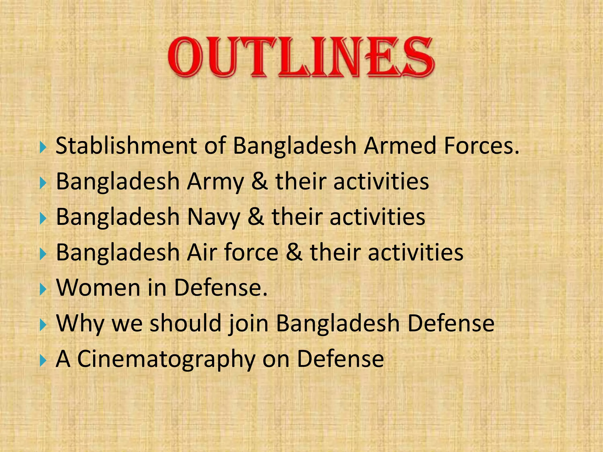 Presentation on Bangladesh defense | PPTX