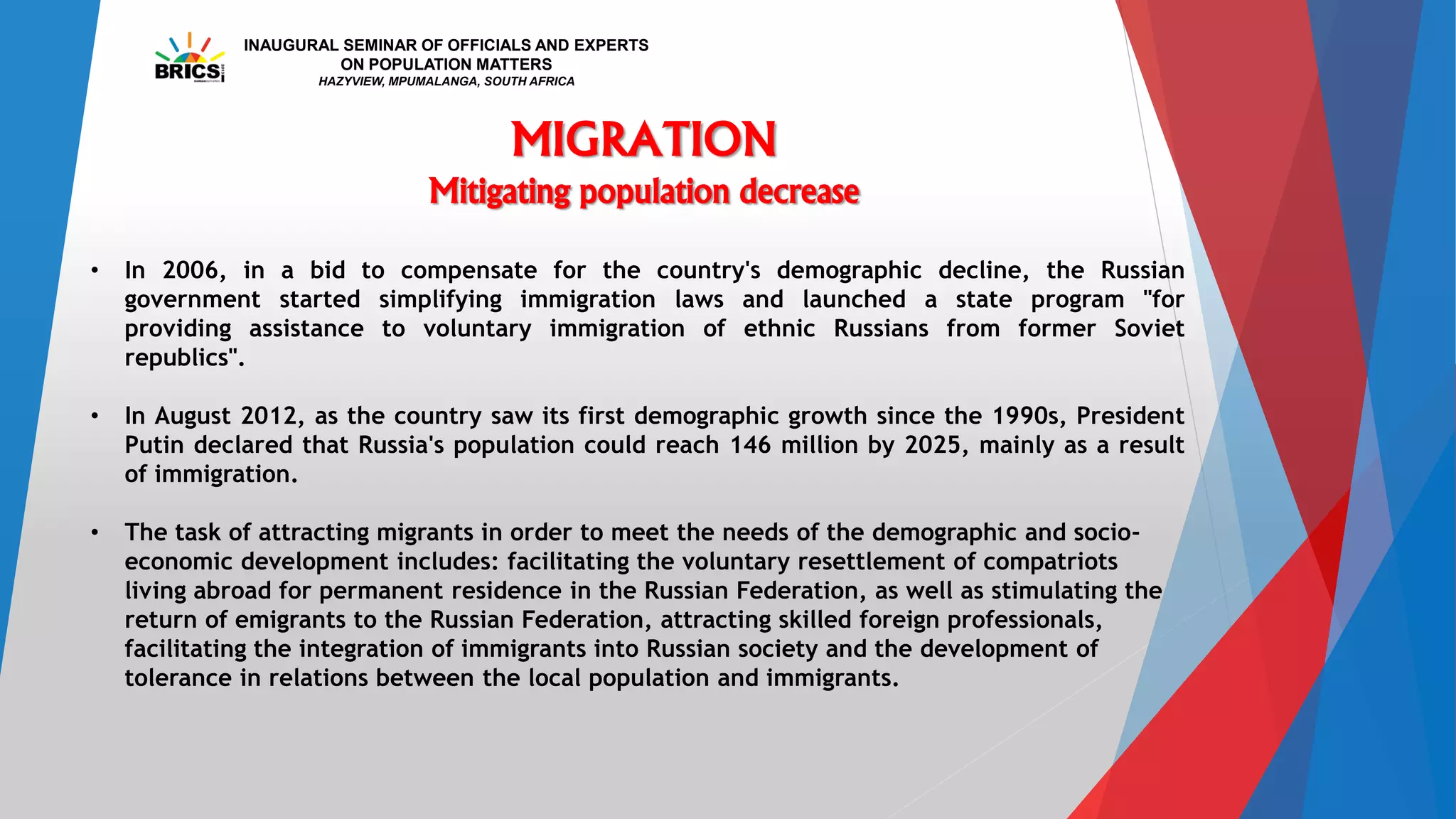 Demographic transition and post-transition challenges in the Russian ...