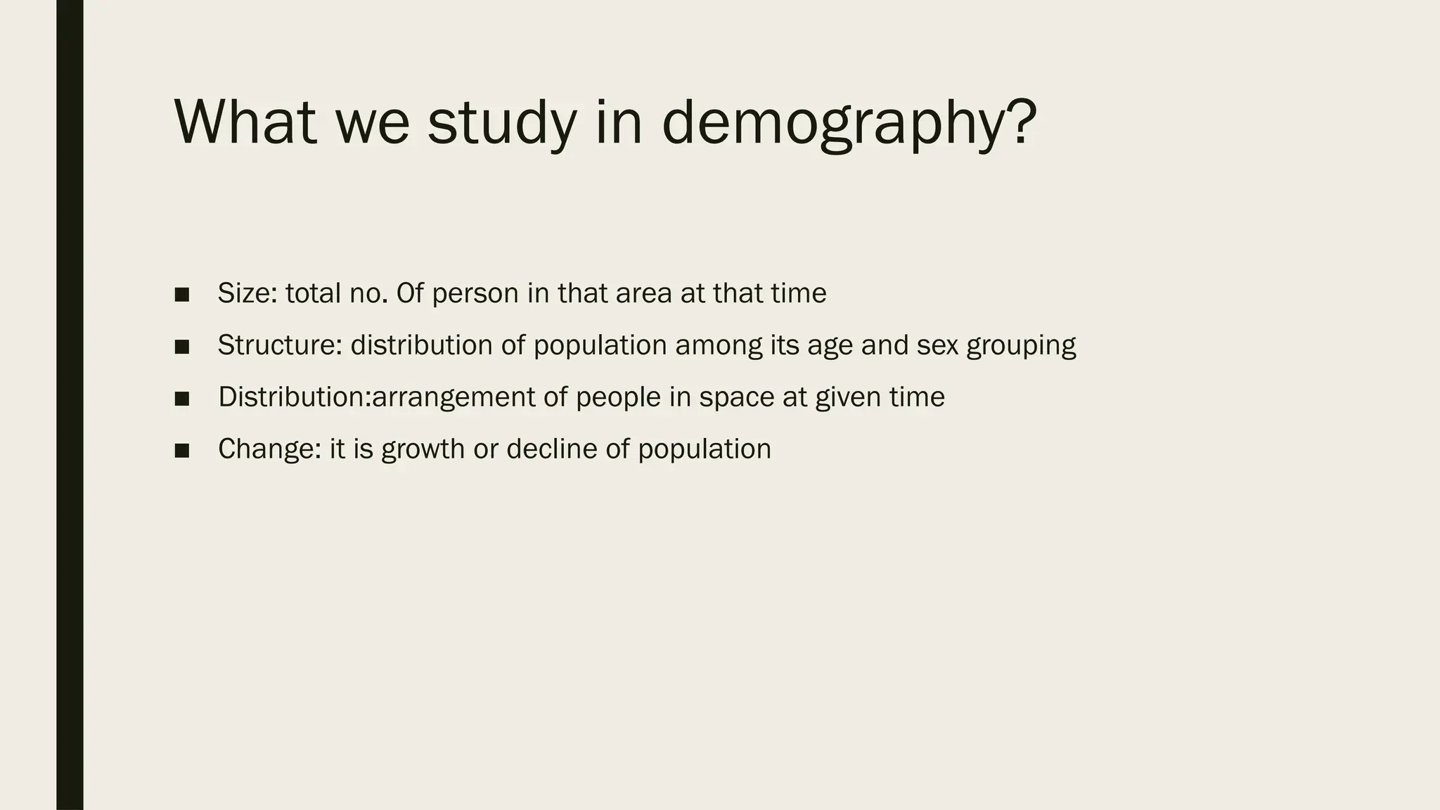 Study of demographics and population pyramid | PPTX