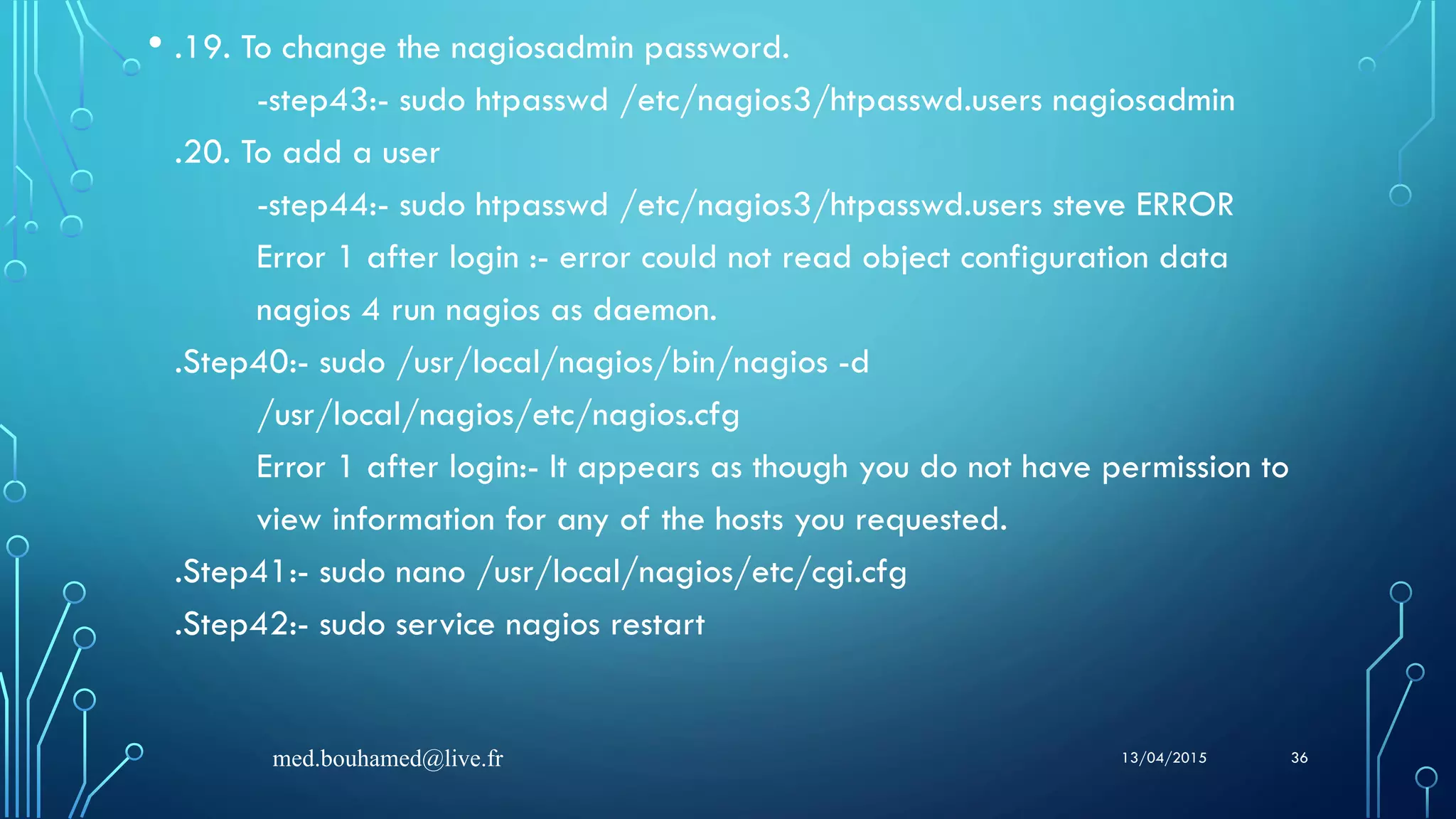Presentation De Nagios Mohamed Bouhamed