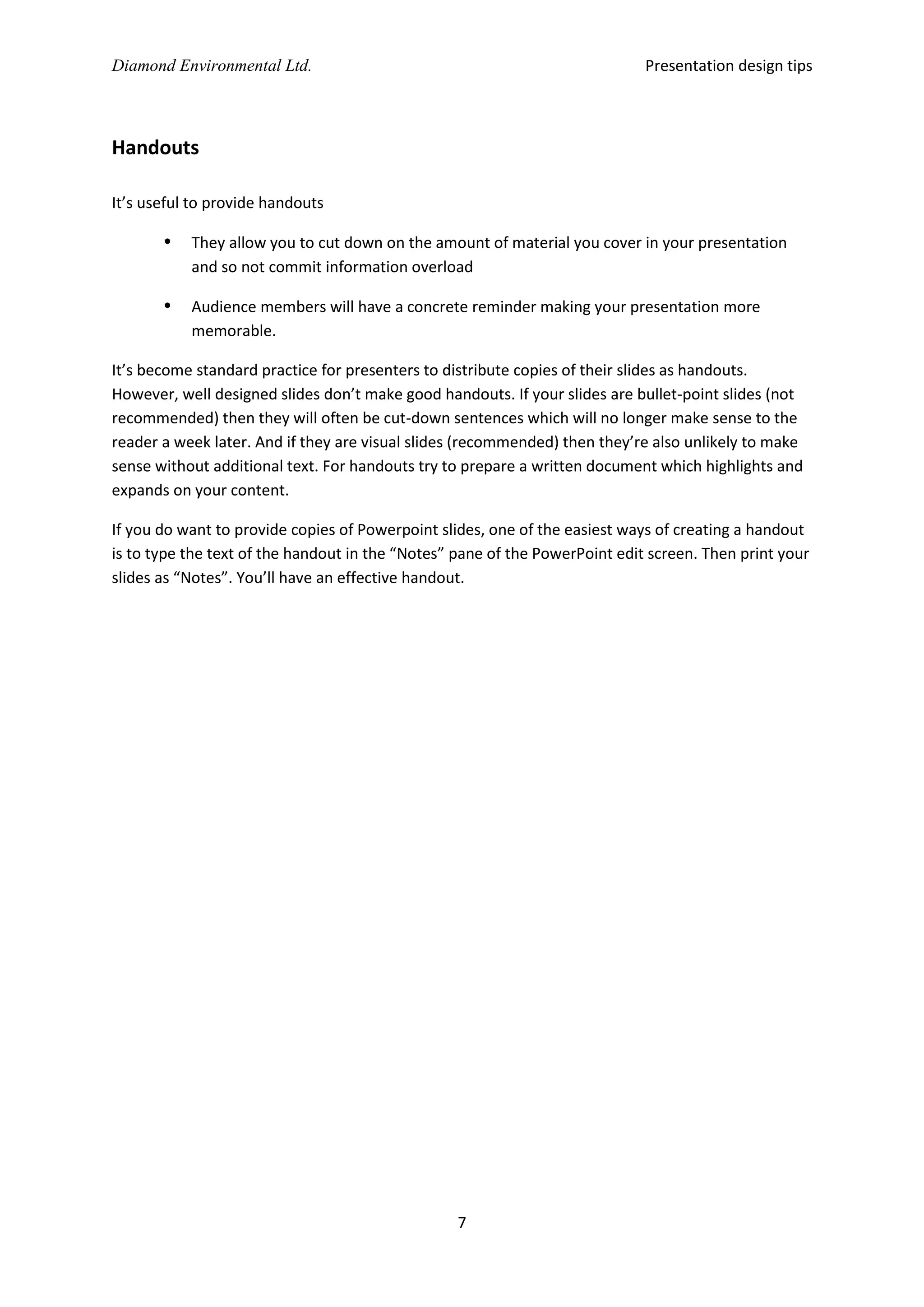 Presentation design workshop handout | PDF