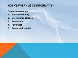 Visualisatie Deskresearch | PPTX