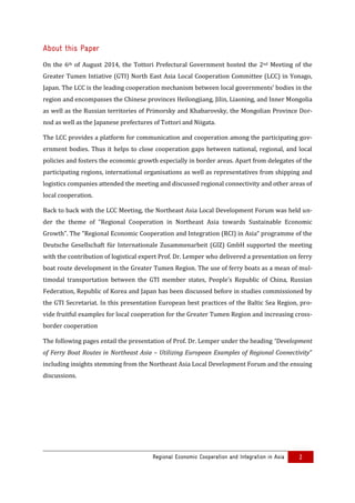 Development of Ferry Boat Routes in Northeast Asia Utilizing European ...