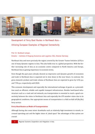 Development of Ferry Boat Routes in Northeast Asia Utilizing European ...