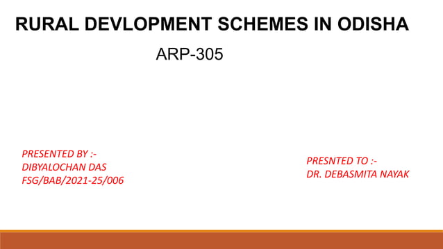 Scheme for rural development of India in enterprise | PPTX | Government ...