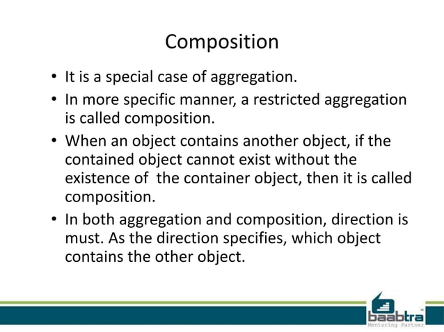 Difference between association, aggregation and composition | PPTX | Programming Languages ...
