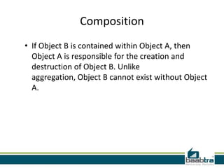 Difference between association, aggregation and composition | PPTX