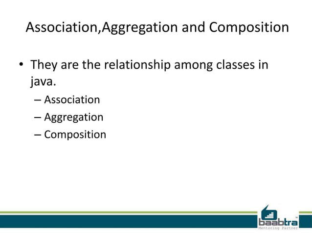 Difference between association, aggregation and composition | PPTX | Programming Languages ...