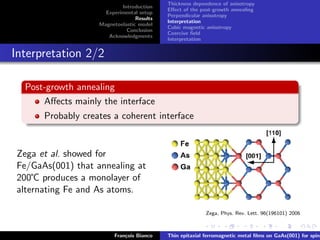 Thin epitaxial ferromagnetic metal films on GaAs(001) for spin injection and tunneling ...