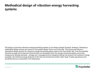 Methodical Design of Vibration Energy Harvesting Systems | PDF
