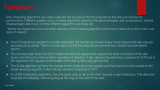 Disk Scheduling Algorithms | PPTX