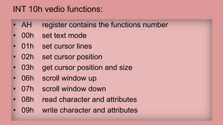 Text Mode Programming in Assembly | PPTX