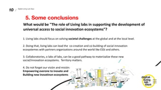 Living Labs, Social Innovation ecosystems and collaborations | PPT