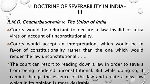 Presentation on Doctrine of Severability | PPTX | Law
