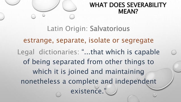 Presentation on Doctrine of Severability | PPTX | Law