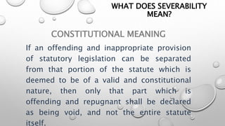 Presentation on Doctrine of Severability | PPTX
