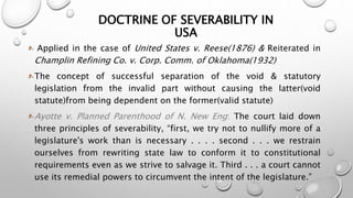 Presentation on Doctrine of Severability | PPTX