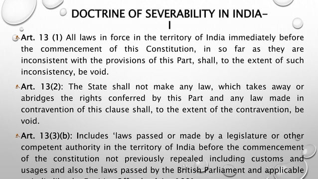 Presentation on Doctrine of Severability | PPTX | Law