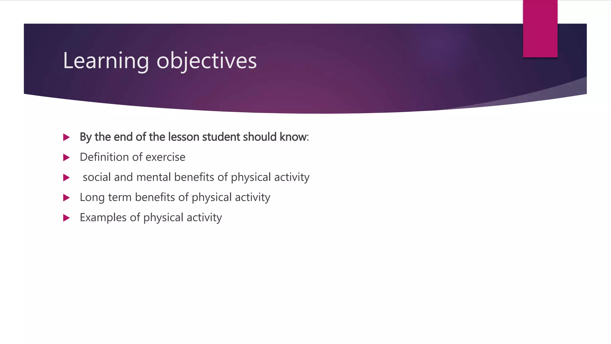 Presentation on overall physical activity benefits | PPT