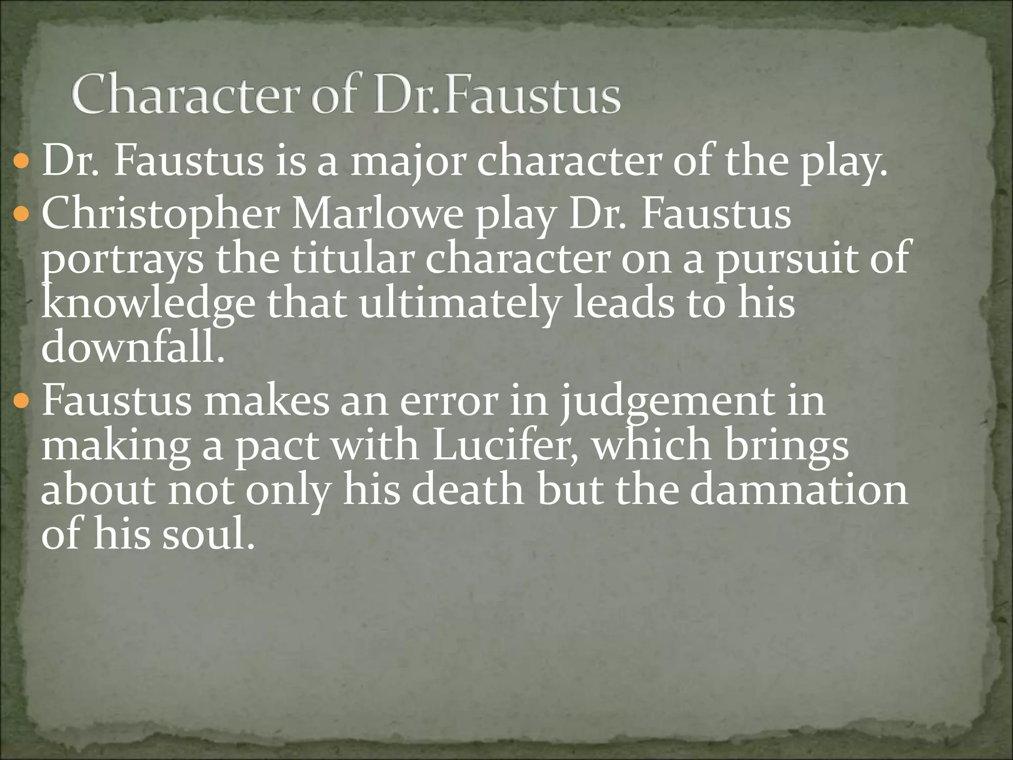 charecter Of Dr.Faustus | PPT