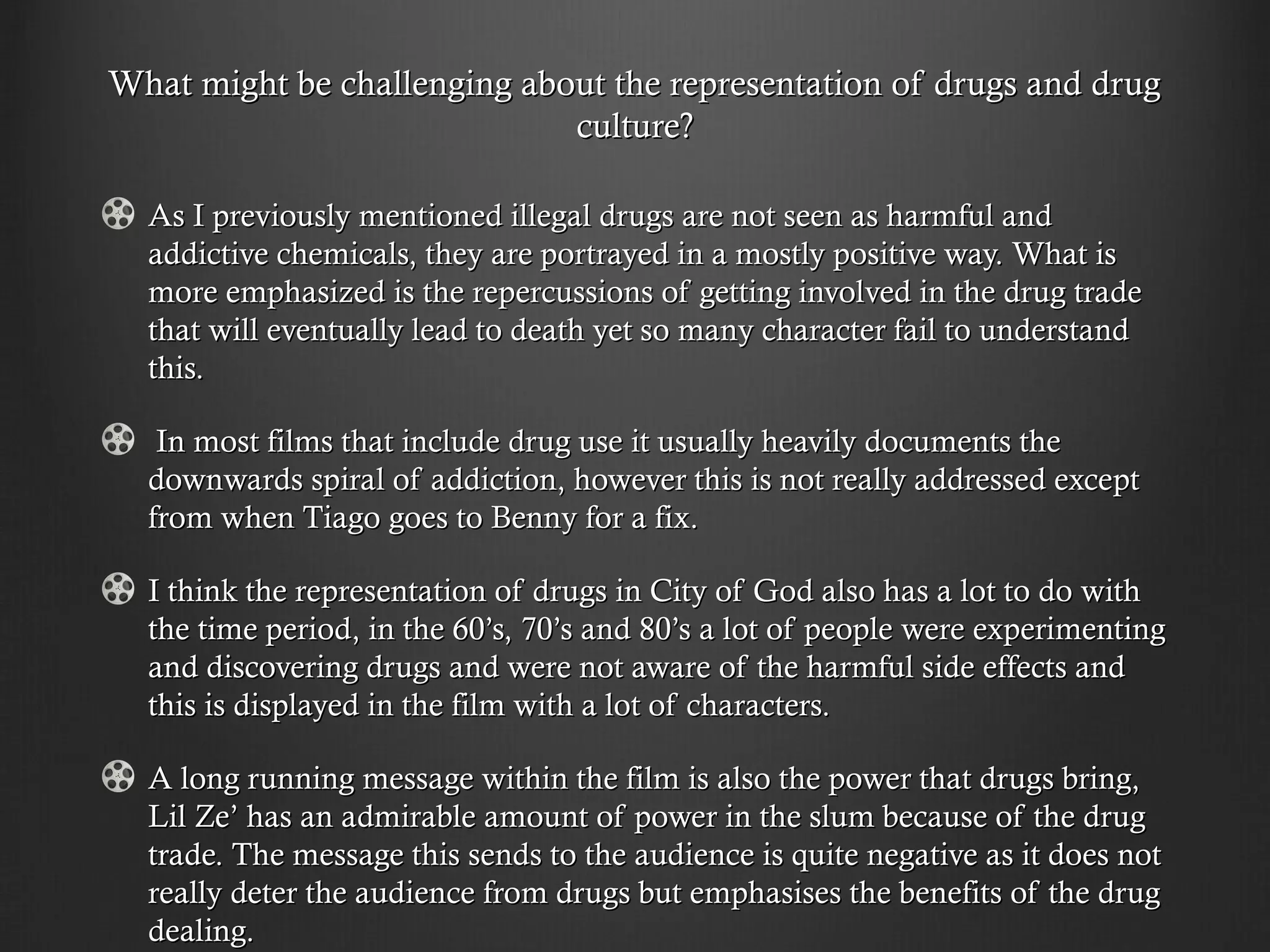 City of God - Drugs and Drug Culture | PPT