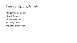 ALLOCATION OF SALES TERRITORIES & SALES QUOTA | PPT