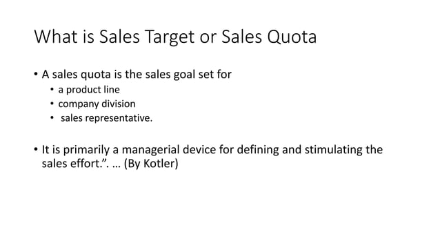 ALLOCATION OF SALES TERRITORIES & SALES QUOTA | PPT