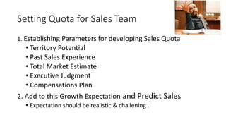 ALLOCATION OF SALES TERRITORIES & SALES QUOTA | PPTX