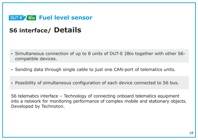 DUT-E 2Bio Fuel Level Sensor (ENG) | PDF