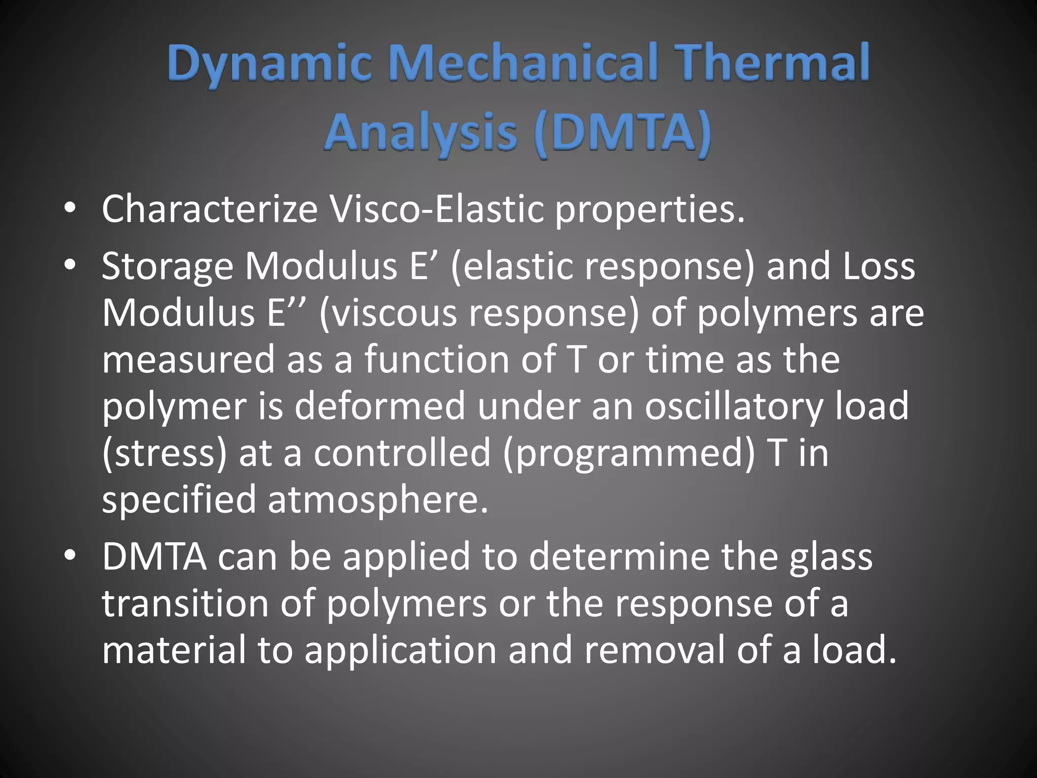 Presentation dynamic mechanical analysis (dma) | PPTX
