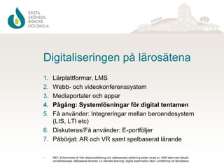 Presentation E-tenta för IVV, Ersta Sköndal Bräcke högskola | PPT