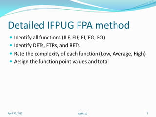 Early Function Point Analysis and Consistent Cost Estimating (2015-04 ...
