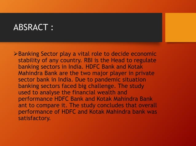 Hdfc presentation.pptx | Business Banking & Finance | Business
