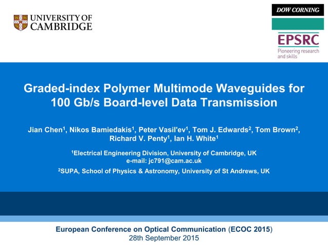 Graded-index Polymer Multimode Waveguides for 100 Gb/s Board-level Data Transmission | PDF ...