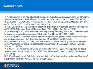 Graded-index Polymer Multimode Waveguides for 100 Gb/s Board-level Data Transmission | PDF